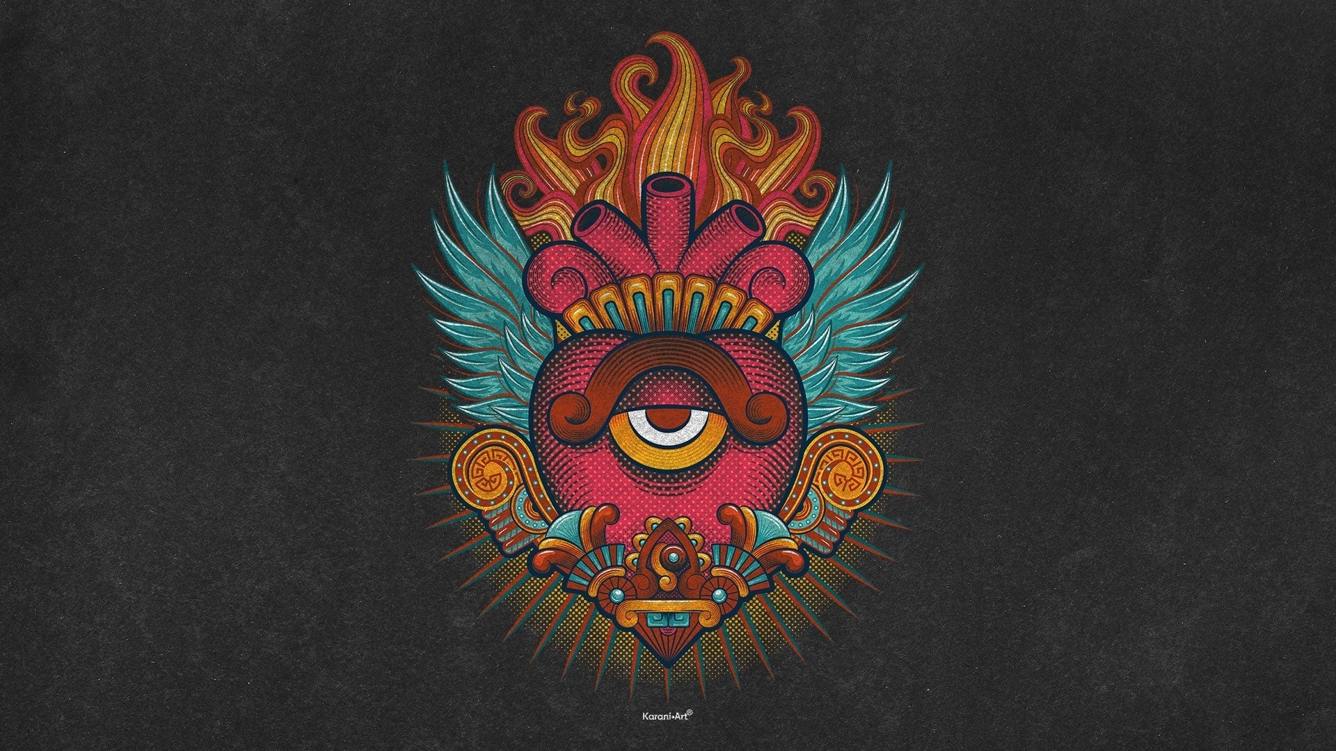 Lo Mejor del Arte Prehispánico: Corazón en Llamas Mexica – Karani Art